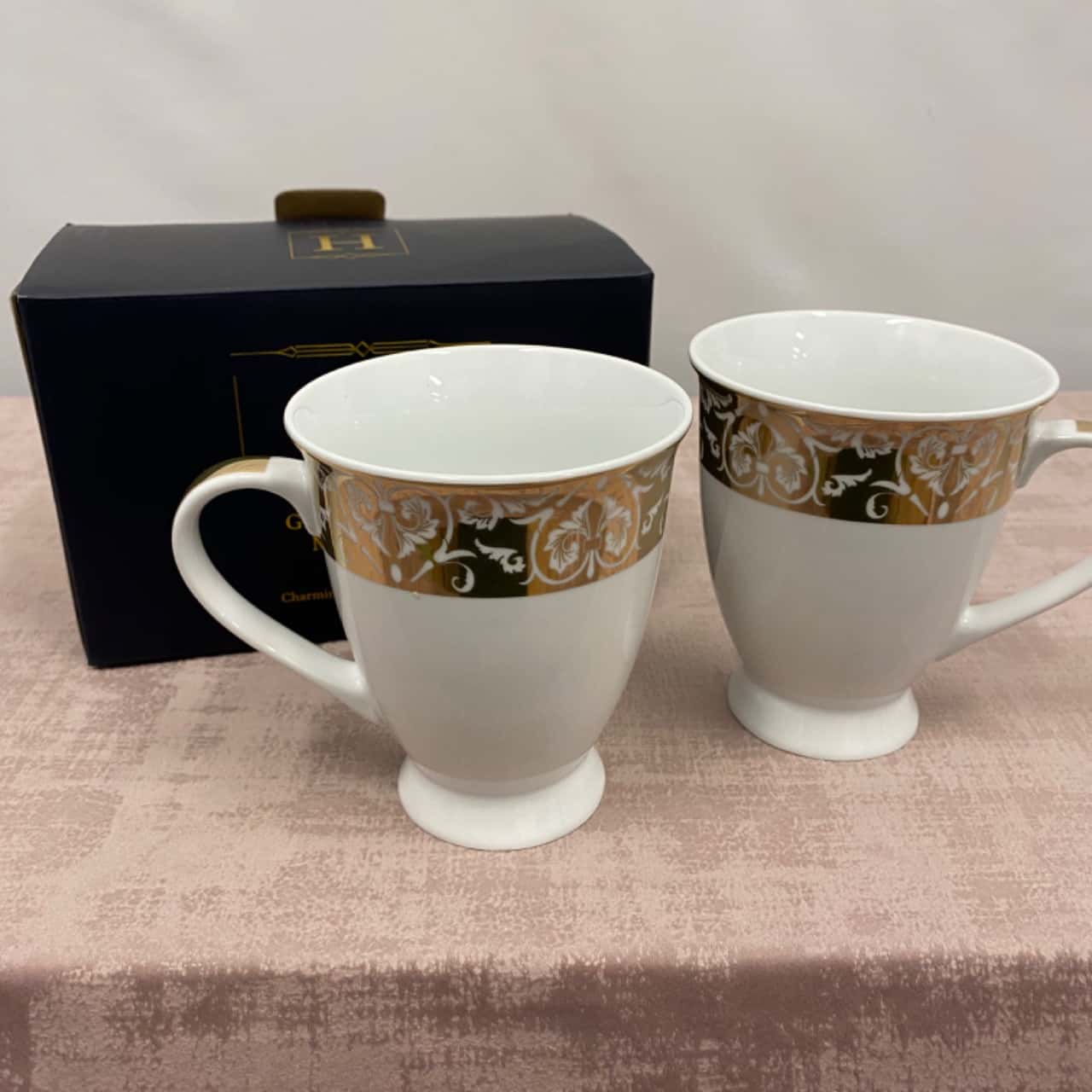 Heritage Grecian Gold Rim Mug Set of 2