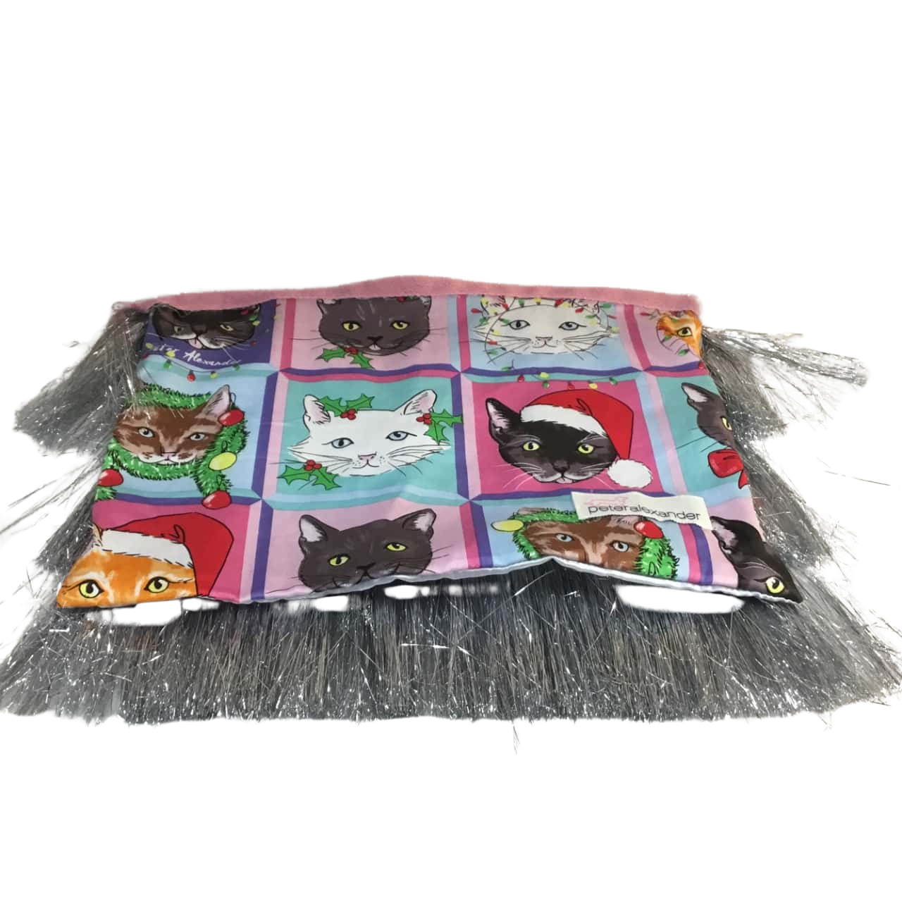 Peter Alexander Pink Cat Silver Tinsel Case