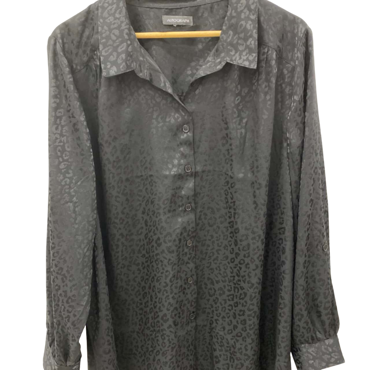 Autograph Womens Size S Button Up Black