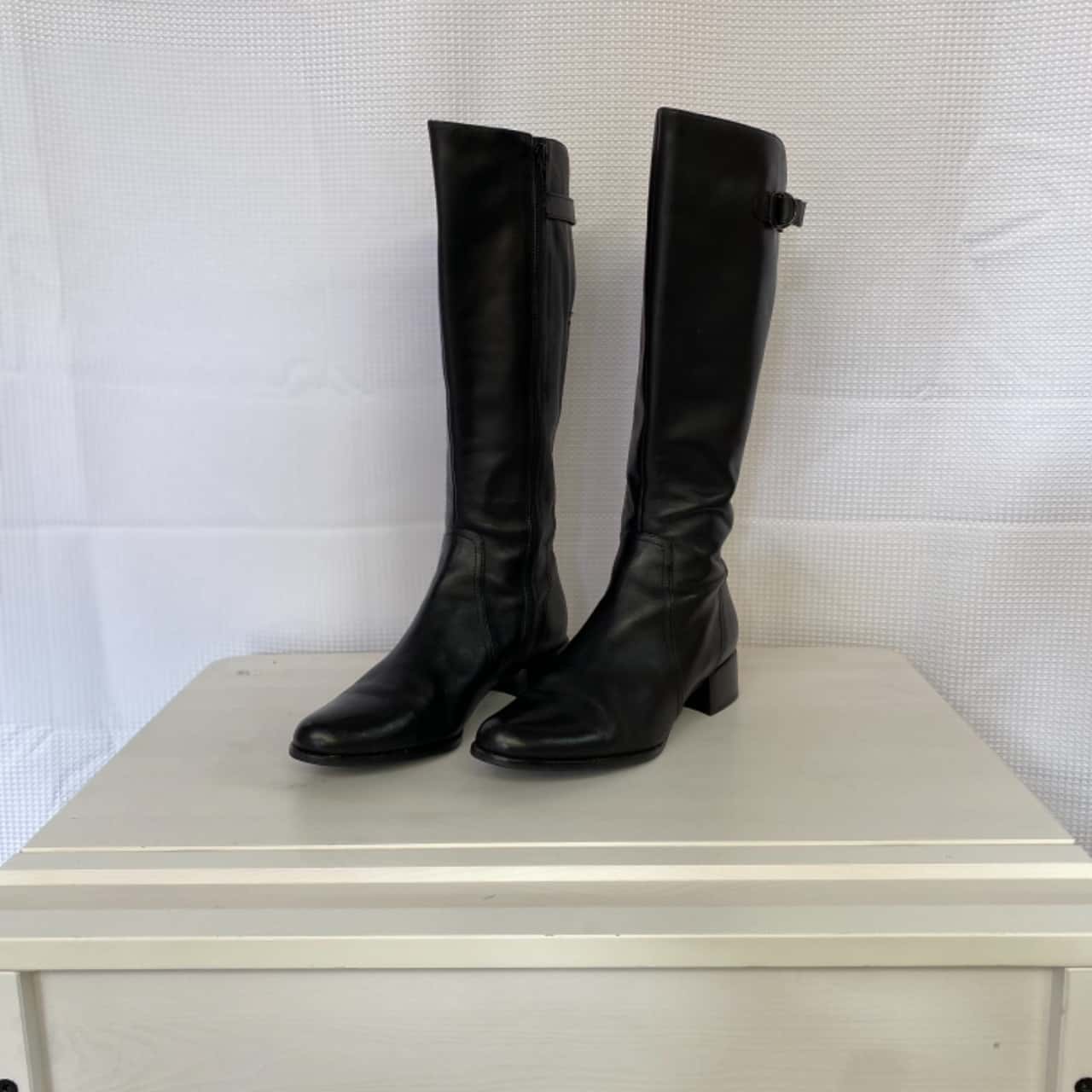 Wittner Womens Long Black Boots Size 39 (s)