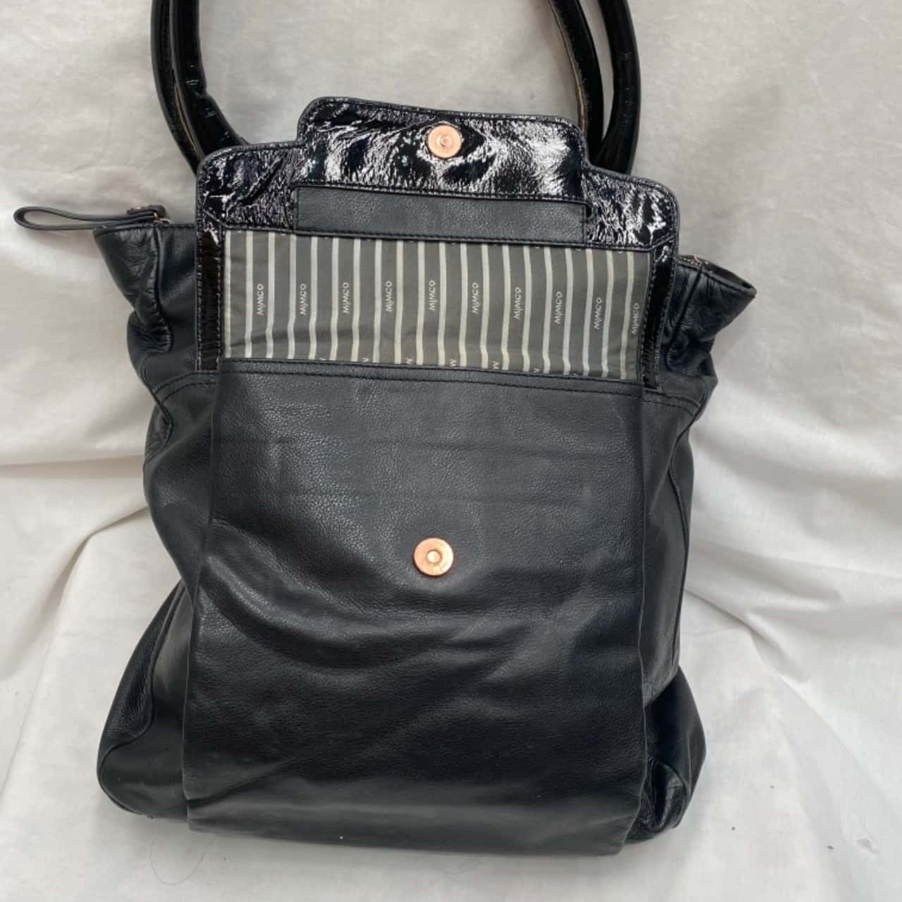 Womens Large MIMCO Black Leather Tote Shoulder Bag (s)