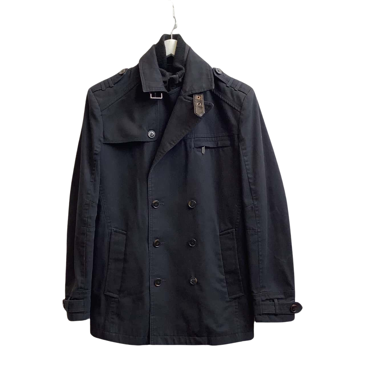 Politix Mens Size S Double Breasted Winter Jacket Black(s) - Used Good ...