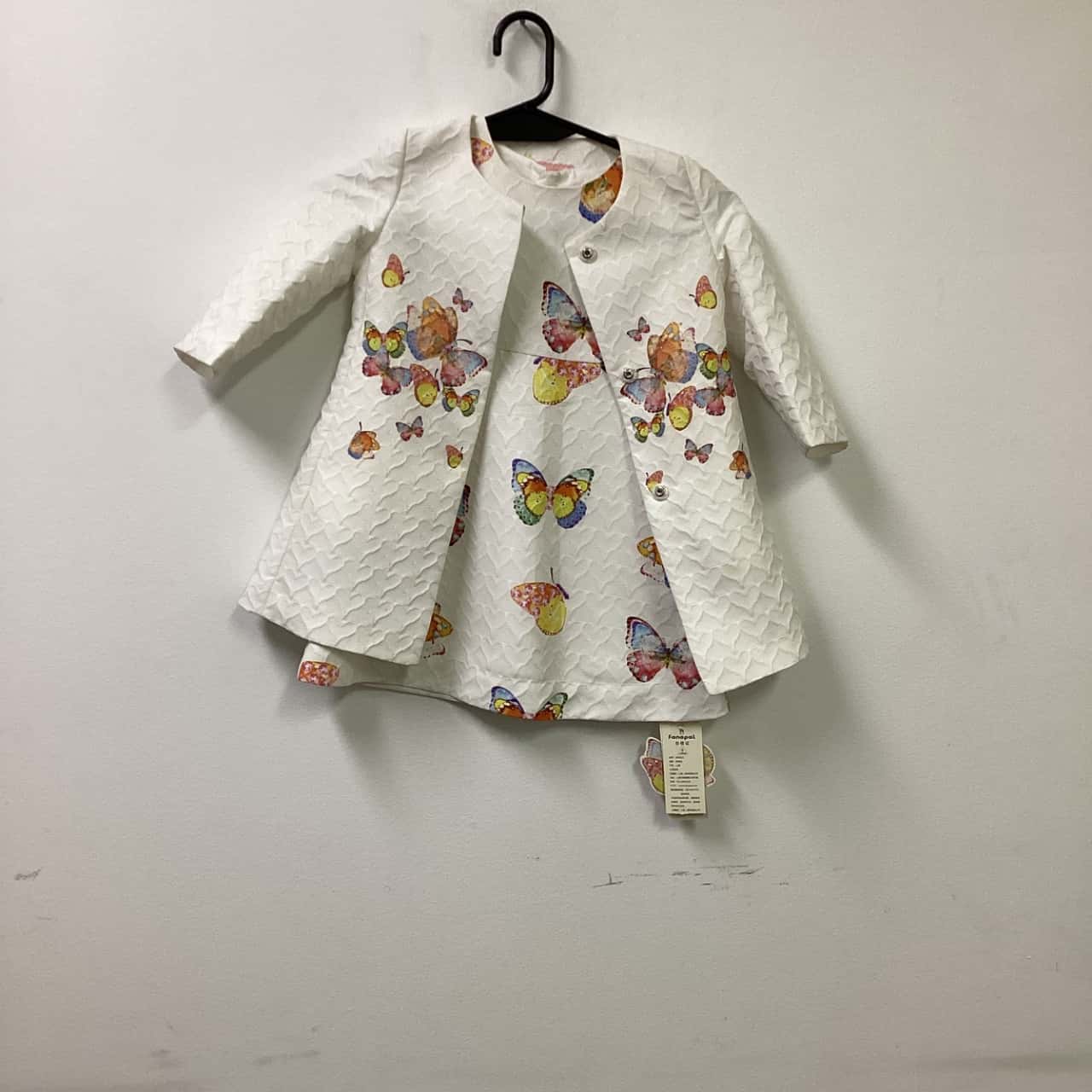 Fanapal Kids Size 5 Dress and Jacket set Floral / White