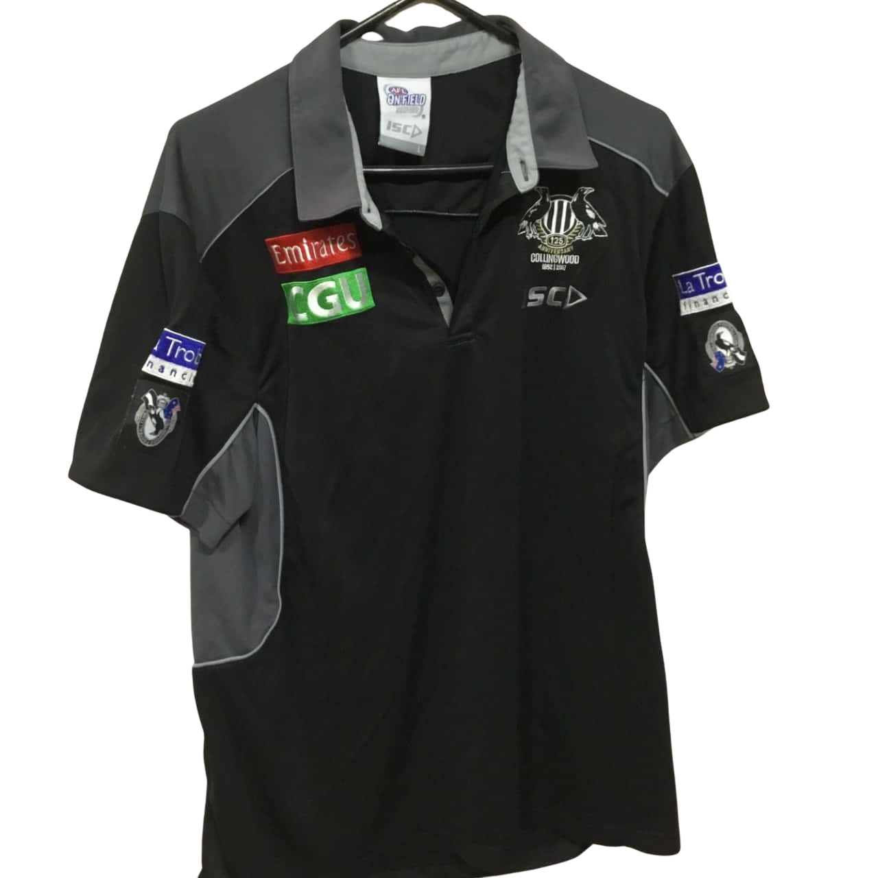 Mens AFL Size L Black / White Collingwood top(s)