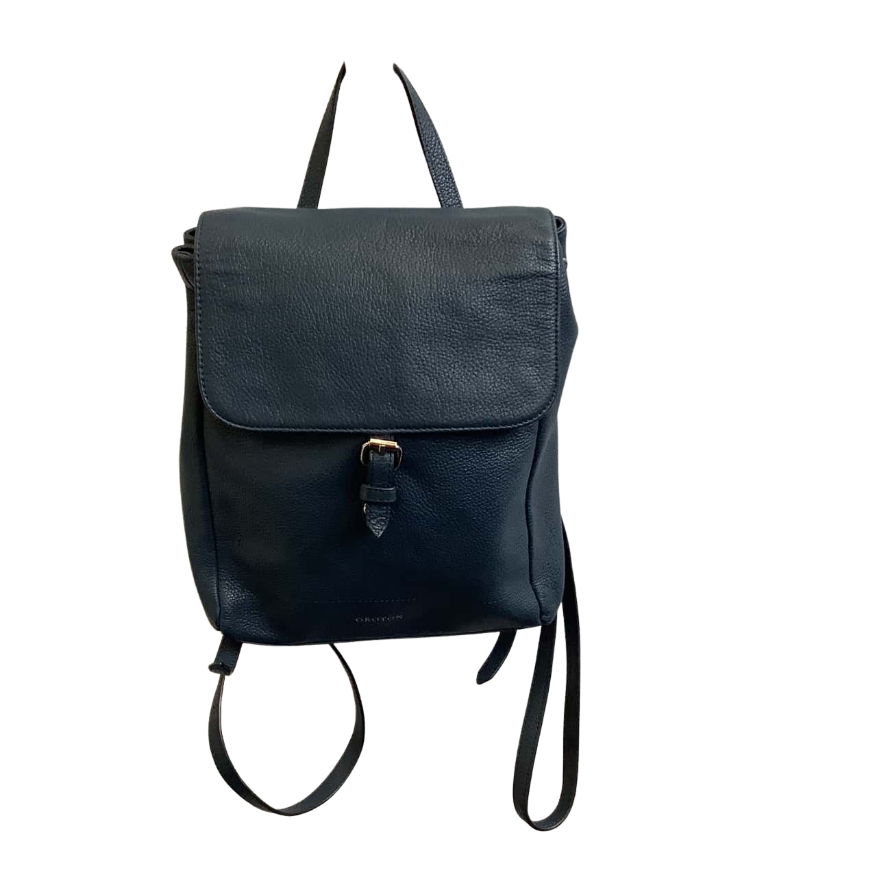 Oroton Womens Front Flap Textured Backpack Navy (s)