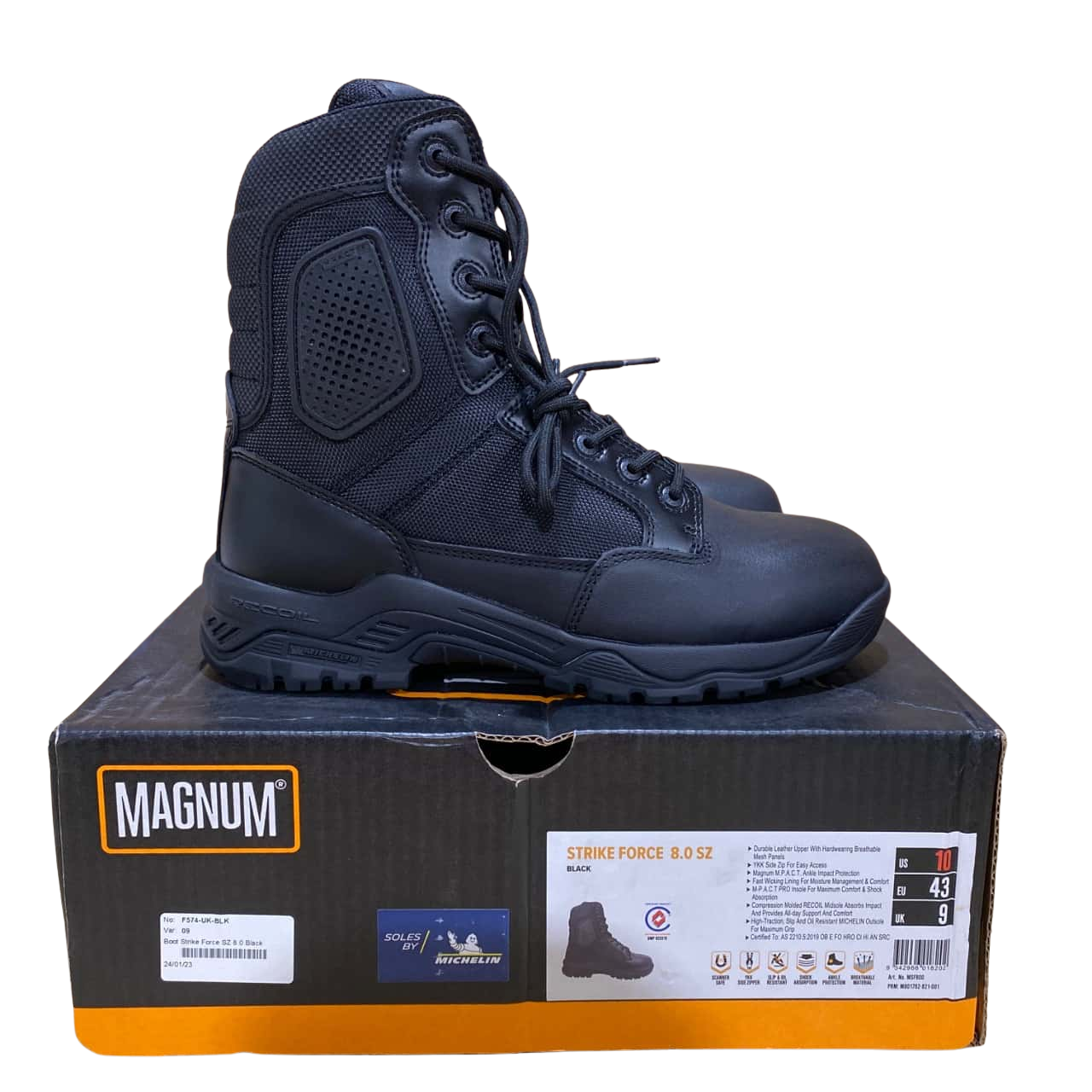 Mens Size 8 Magnum Boots Black