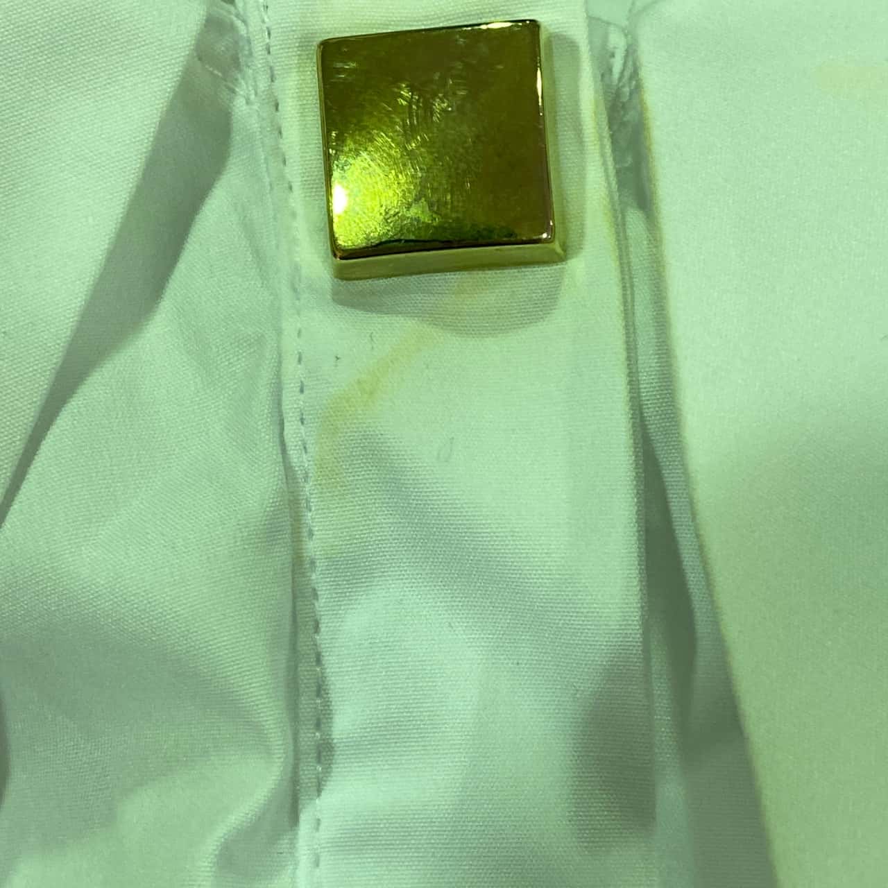 Womens Size S Long Sleeve Shirt Gold / White