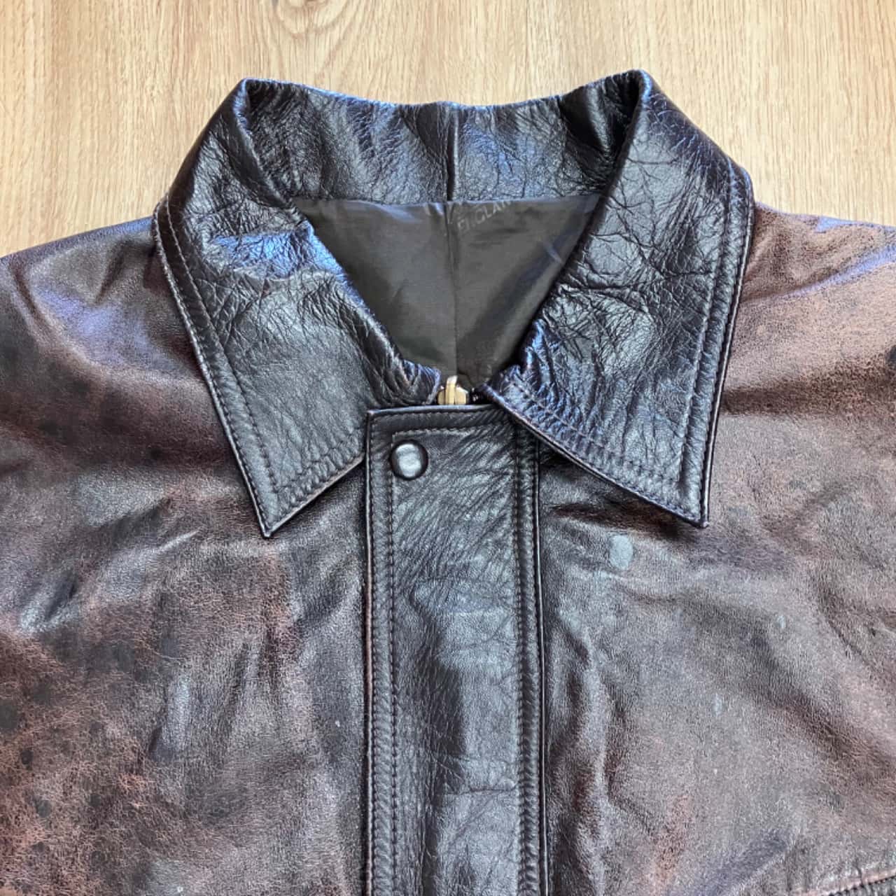 Dormeuil England Size L / XL Leather Jacket Brown (s)