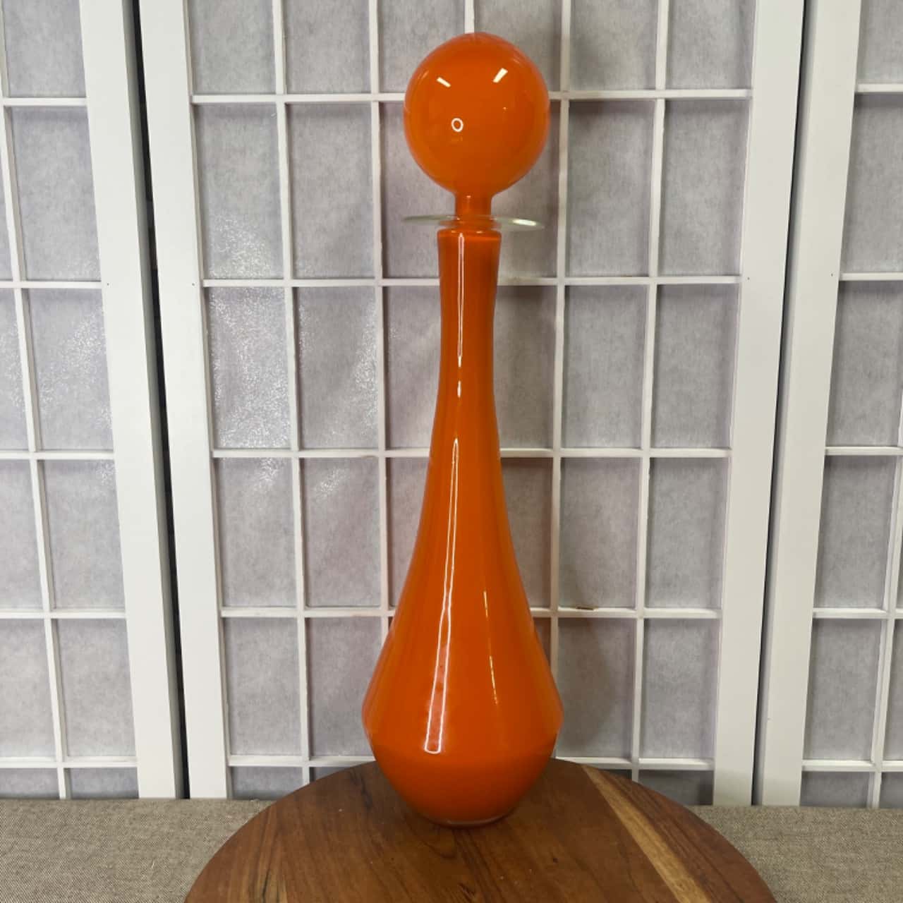 •REDUCED• Orange Glass Vase with bulbous stopper (s)