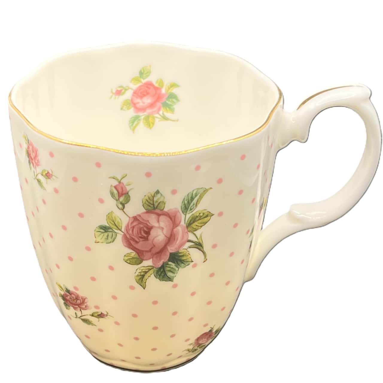 Royal Albert Pink Roses Tea/Coffee Cup – White with Gold Trim(s)