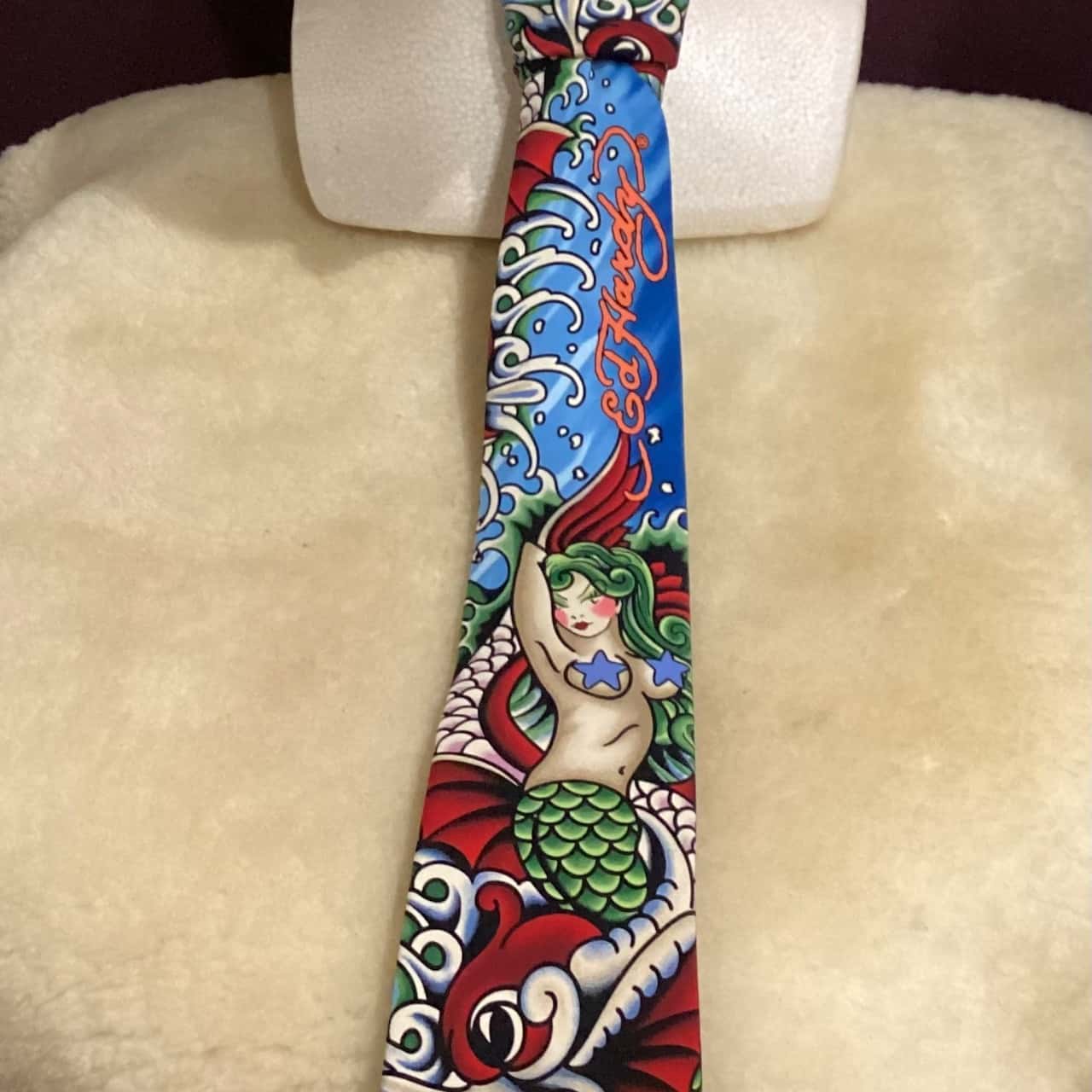Ed Hardy Mens Tie Blue / Green / Red / White