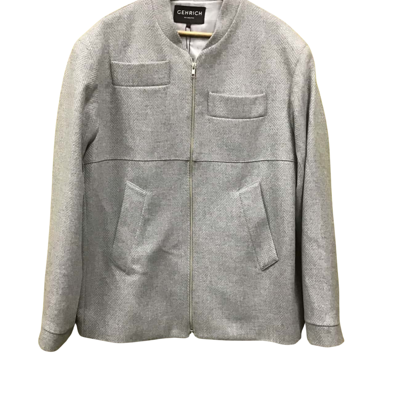 Mens , Gehrich Grey Jacket , Size L Front Zipper (s)