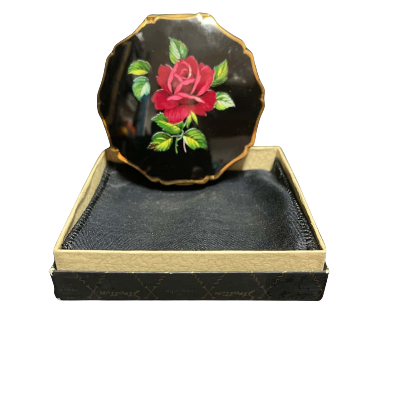 Stratton Convertible Vintage Enamelled Rose Compact (s)