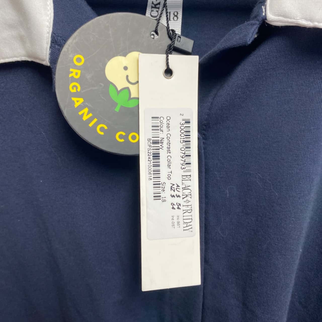 Black Friday Womens Size 18 Short Sleeve Shirt Blue / White