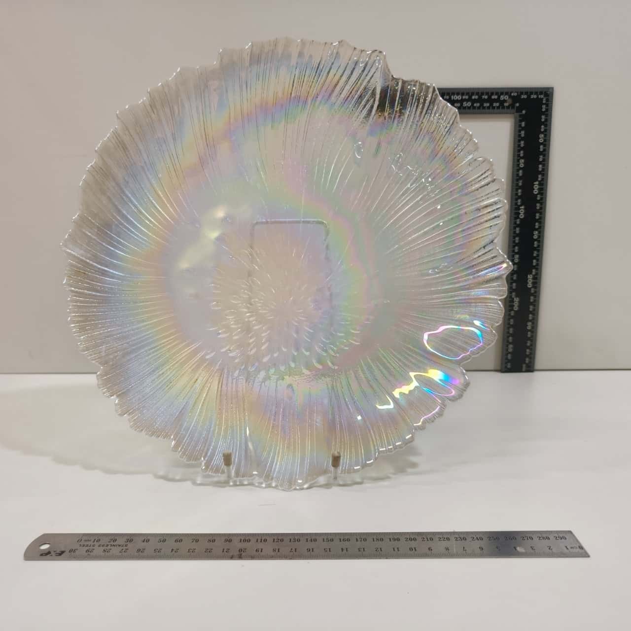 XL Glass Iridescent Platter Serving Tray (s)