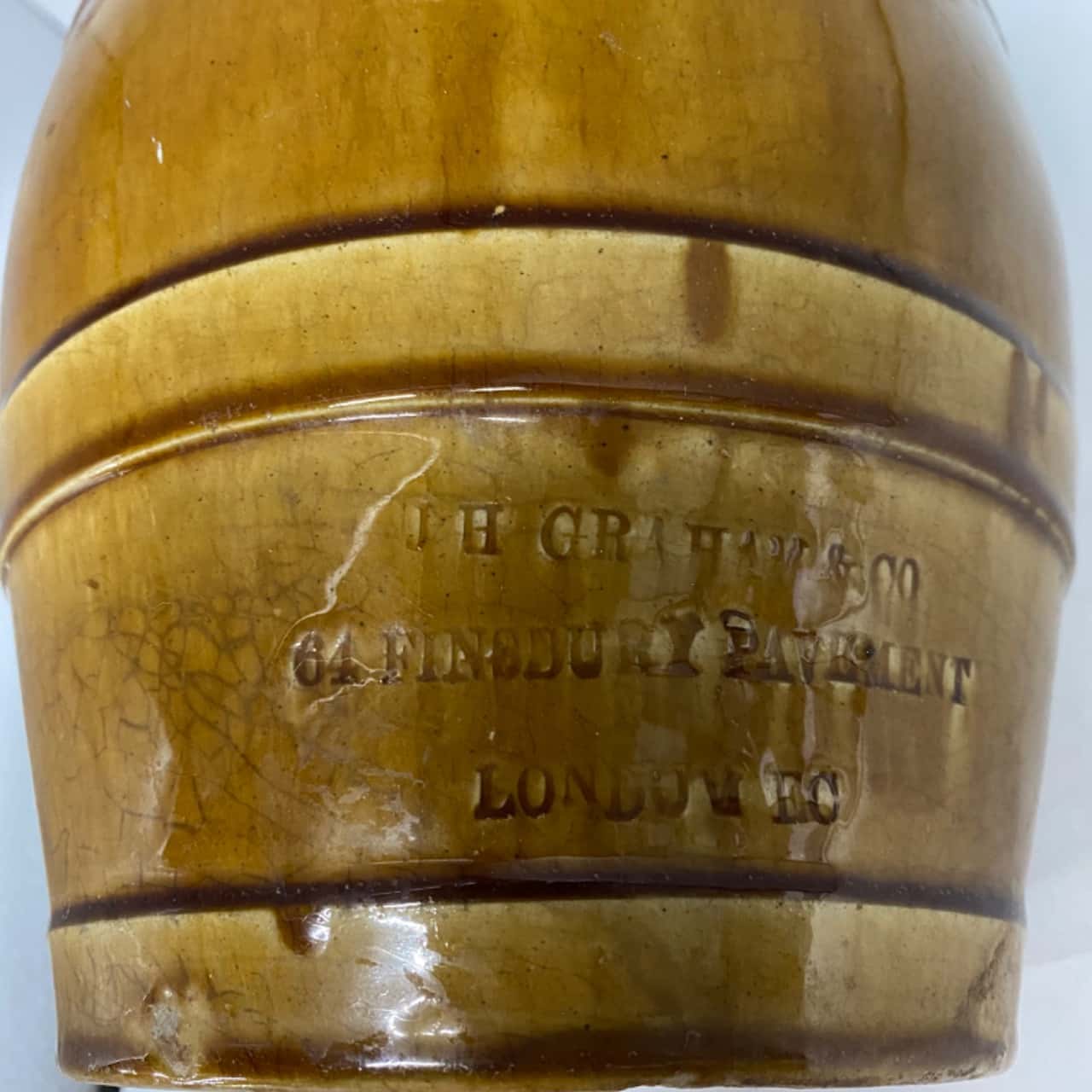 Edwardian JH Graham & Co London Stoneware Barrel
