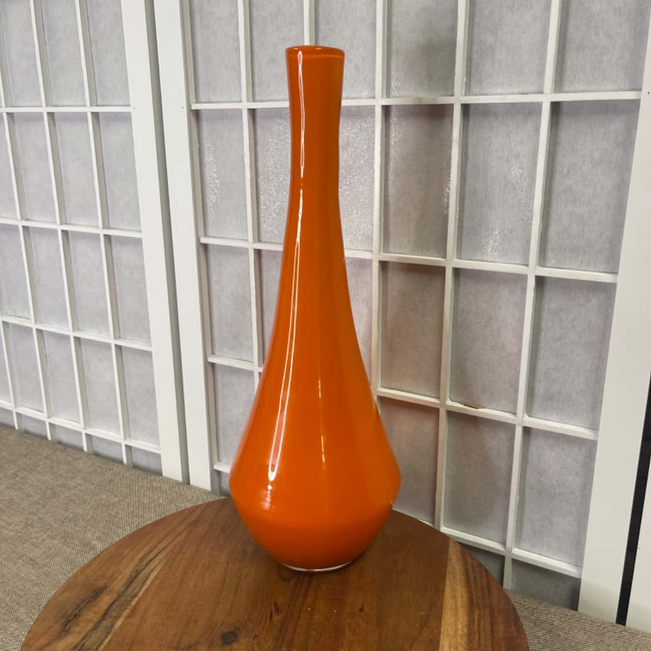 •REDUCED• Orange Glass Vase with bulbous stopper (s)