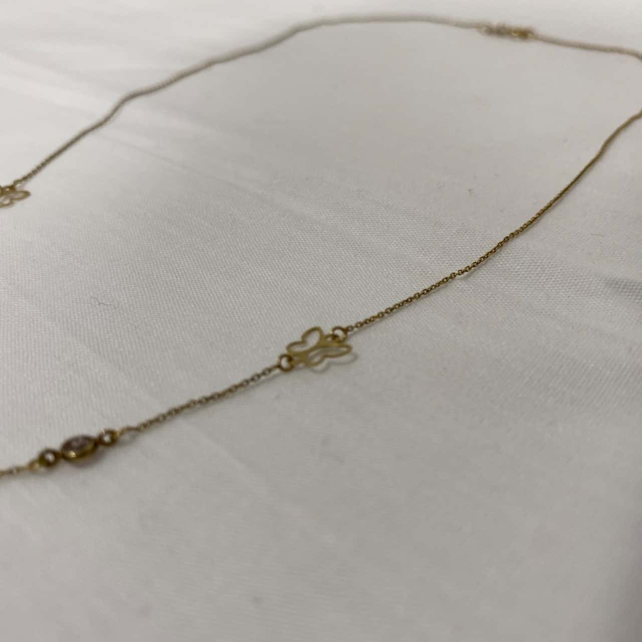 375 ITALY Marked Women's Short Necklace With Butterflies (Very delicate)(s)