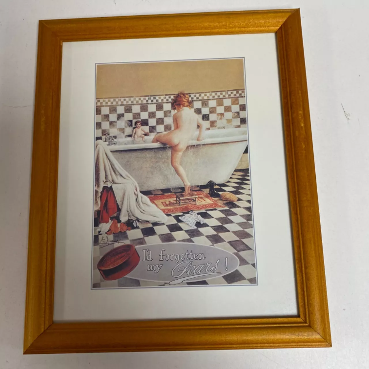 Vintage Pears Soap Glass framed Picture - Used Very Good | Salvos Stores
