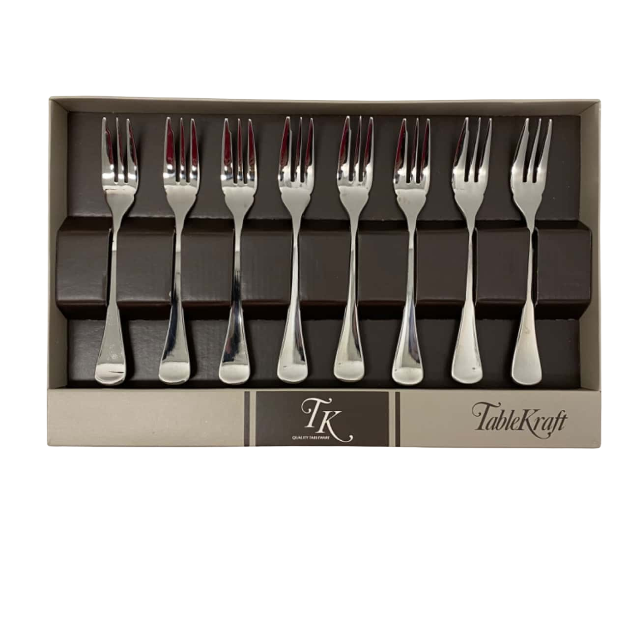 Table Kraft Set Of 8 Dessert Forks Silver Metal(s)