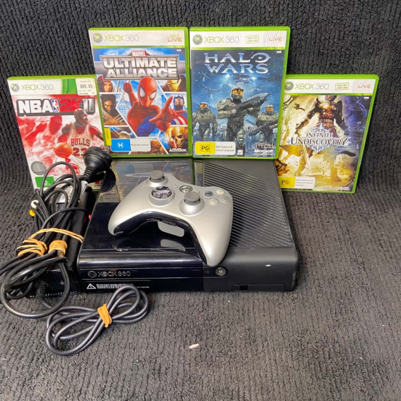 Xbox 360 E (Black) Console - 4 Game Bundle(s)
