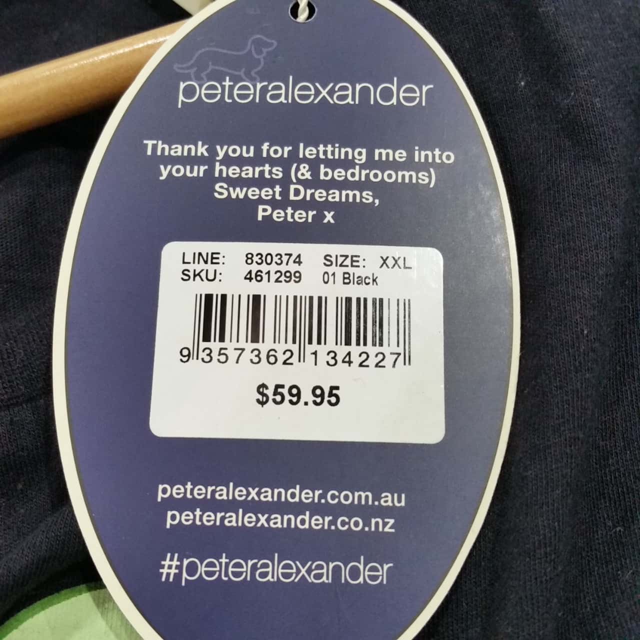 Peter Alexander Mens Size XXL T-Shirt Black / Other (s)