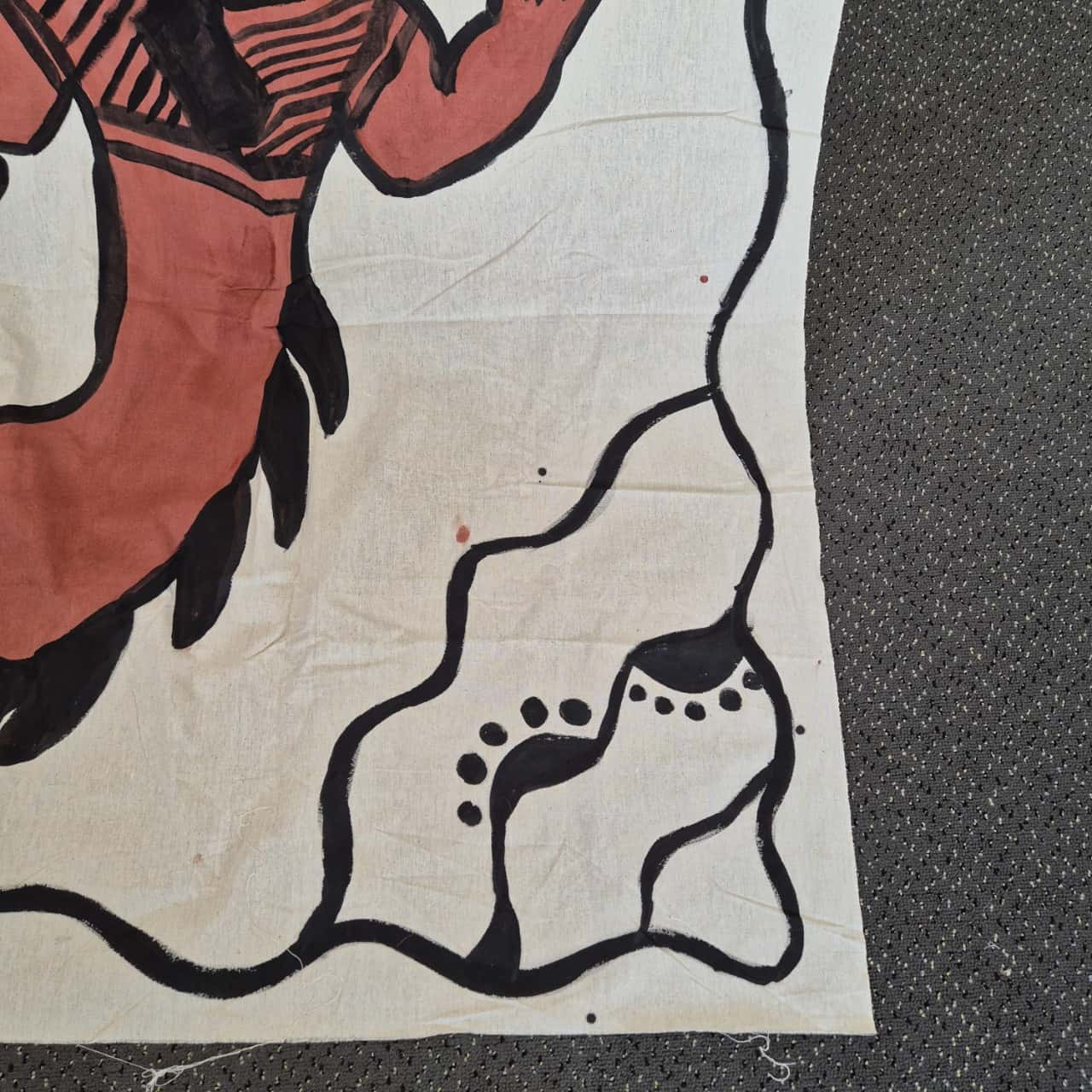 Australian Indigenous Art Lizard Handpainted Linen 90cm x 230cm(s)