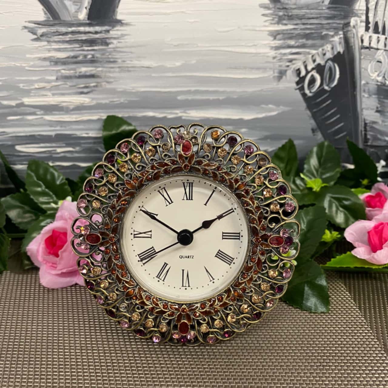 Gorgeous diamante clock - please read description (s)
