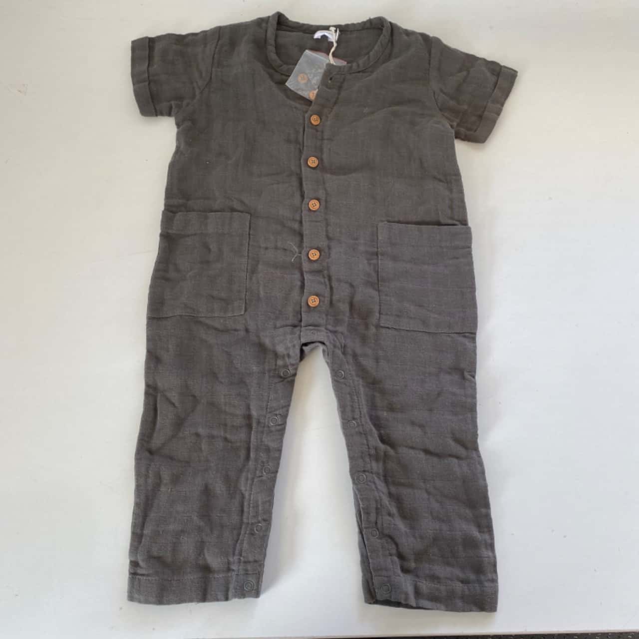 Jamie Kay Kids Khaki Organic Cotton Onesie Size 2yrs