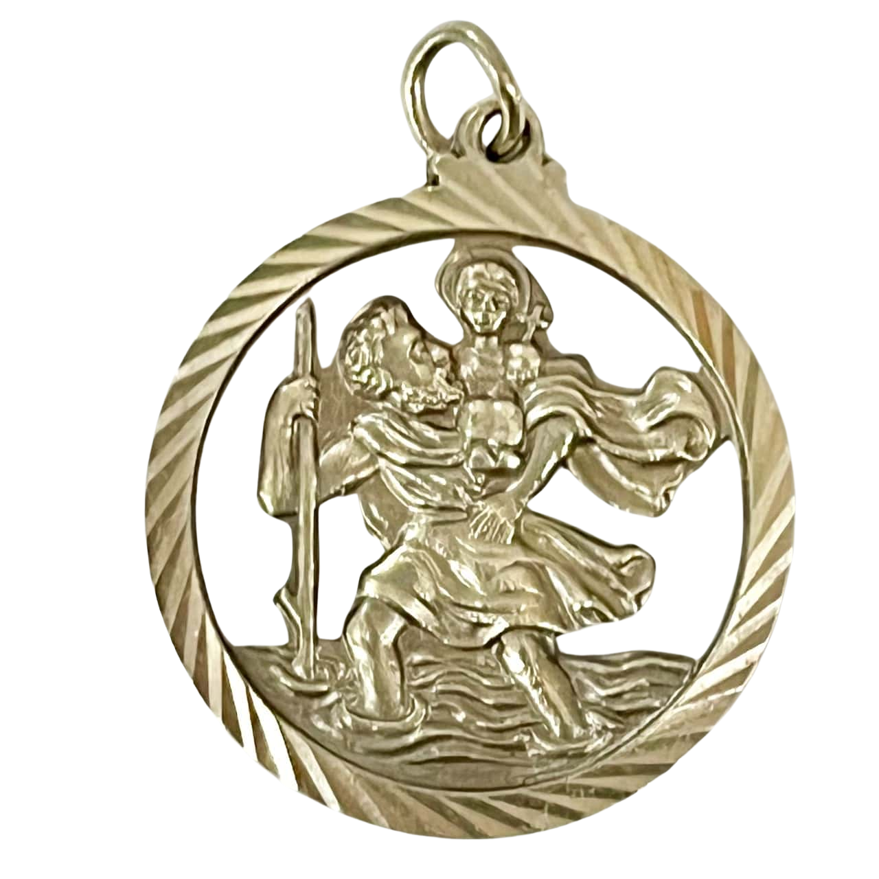 Saint Christopher Pendant Marked SILVER (s)