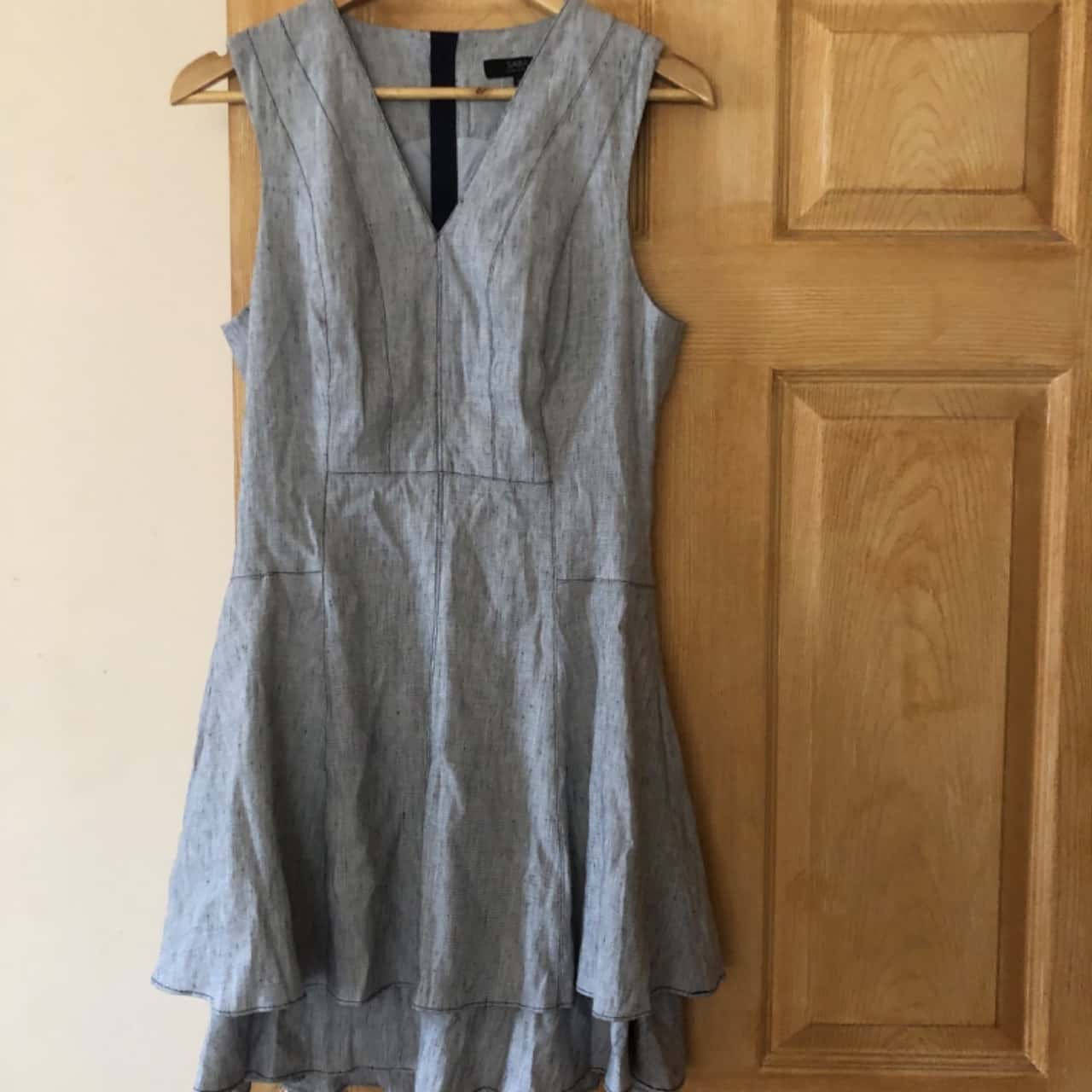 SABA Size 10 Grey Linen Blend Dress