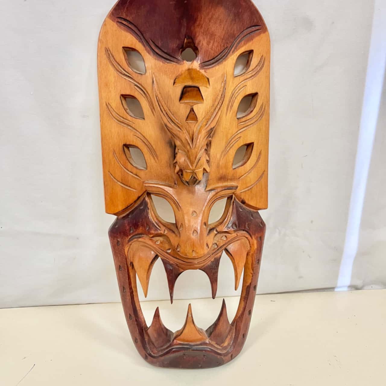 Handcrafted wooden face mask-46cm high (s)