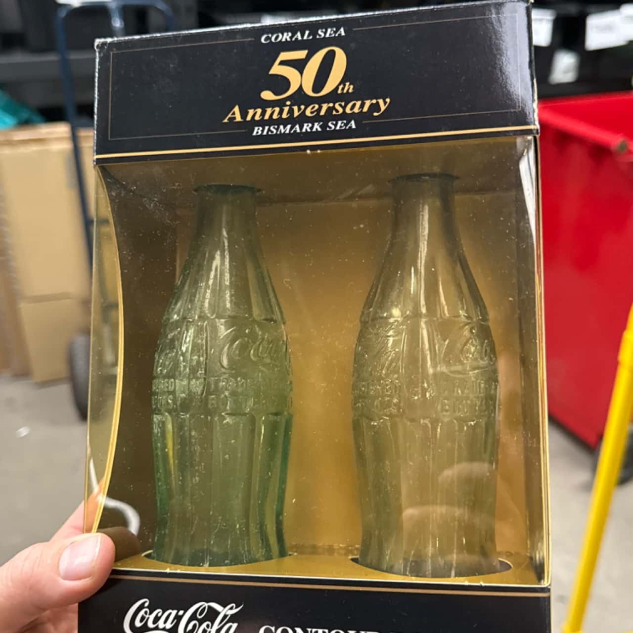 COCA-COLA CORAL SEA 50TH ANNIVERSARY BISMARK SEA CONTOUR BOTTLES (s ...