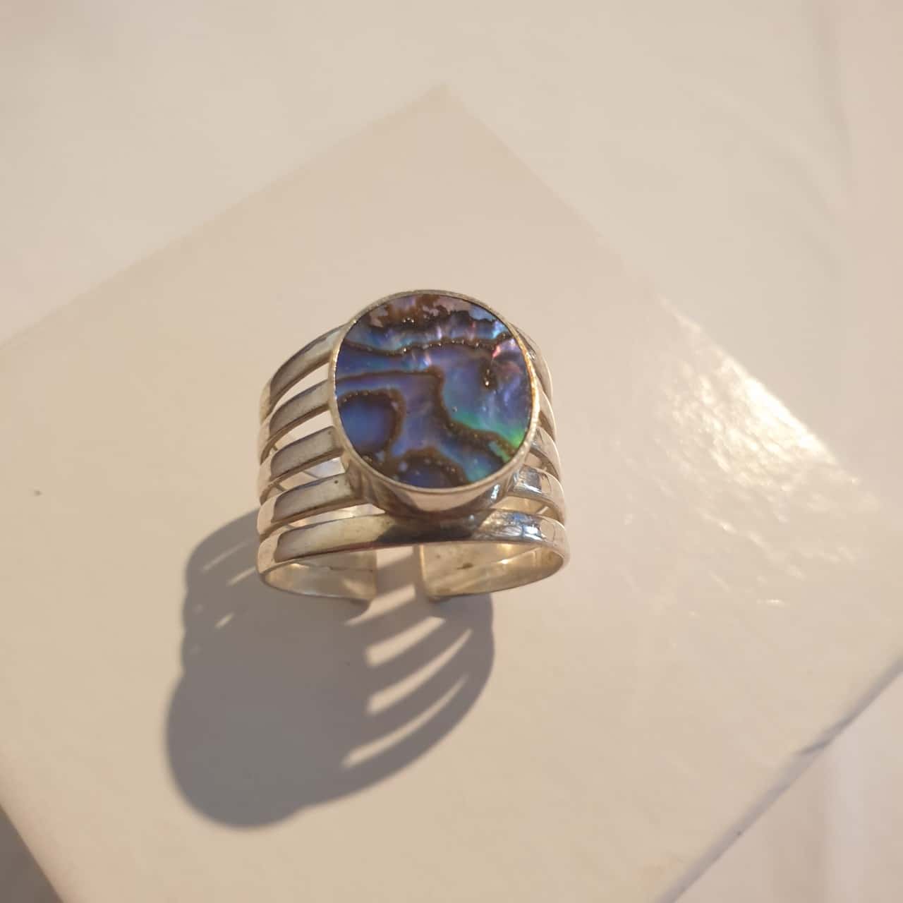 Women's Ring 925 Sterling Silver with Paua Shell Inlaid(s)