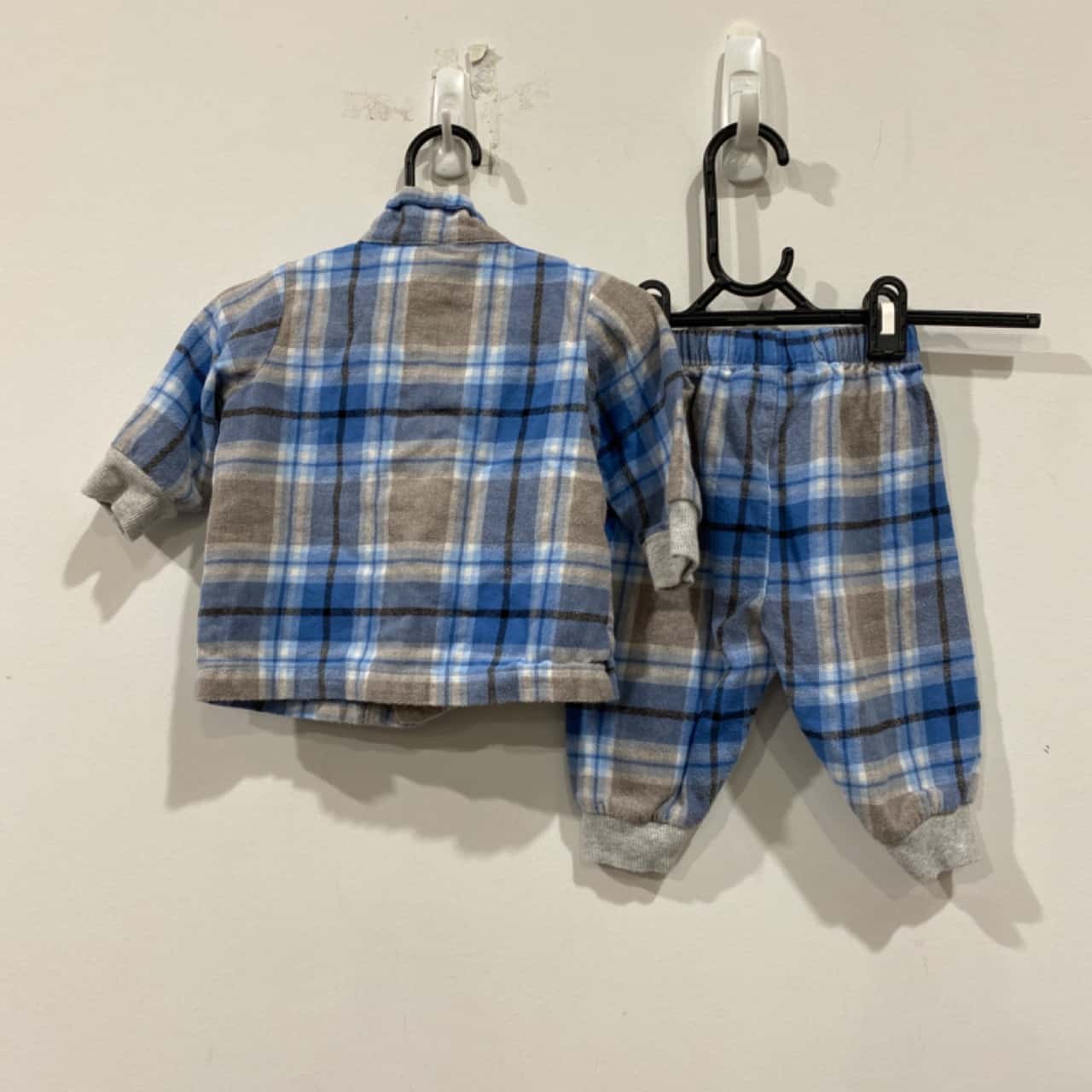 Peter Alexander Pijama Set Kids Size 6-12m Black / Blue / Checked (s)