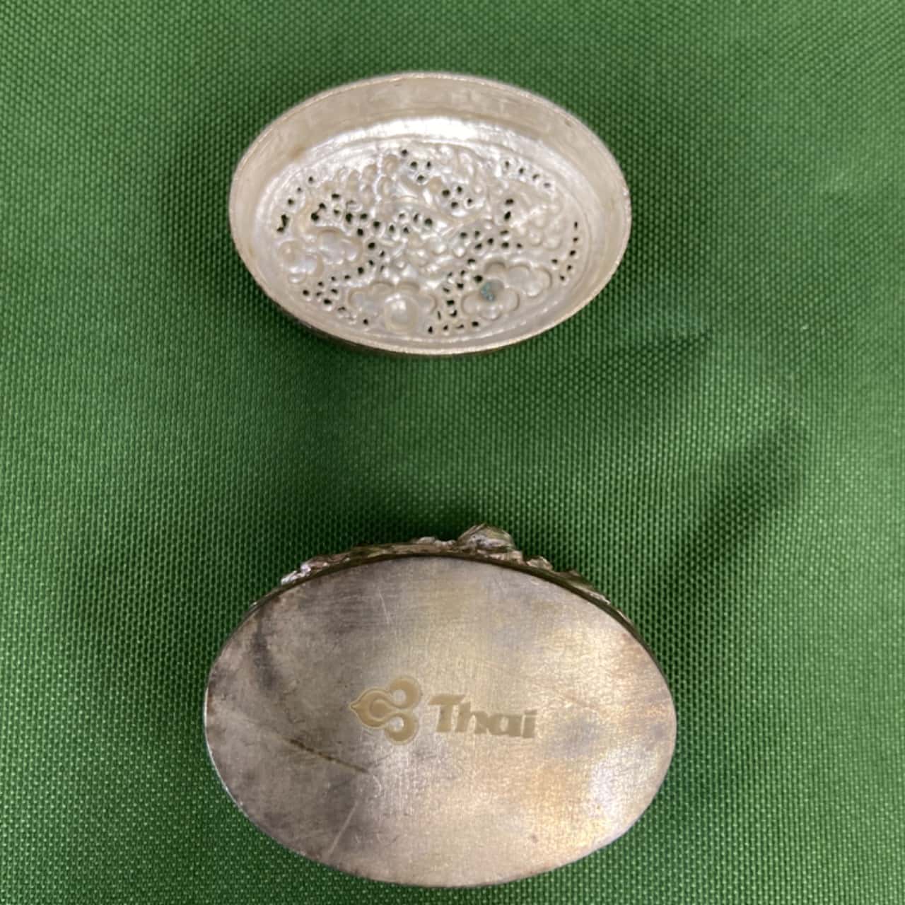 Thai Silver Trinket Box in Original Packing Box. Vintage.(s)