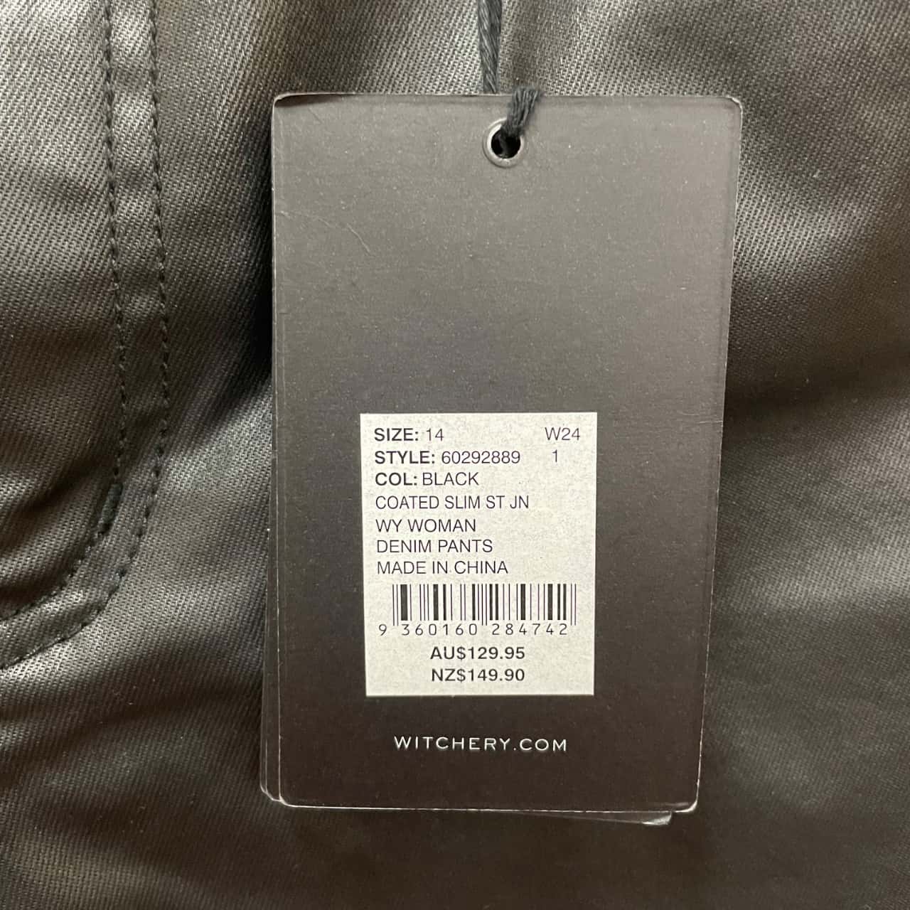 Witchery Black Coated Slim Straight Leg High Rise Ankle Grazer Denim ...