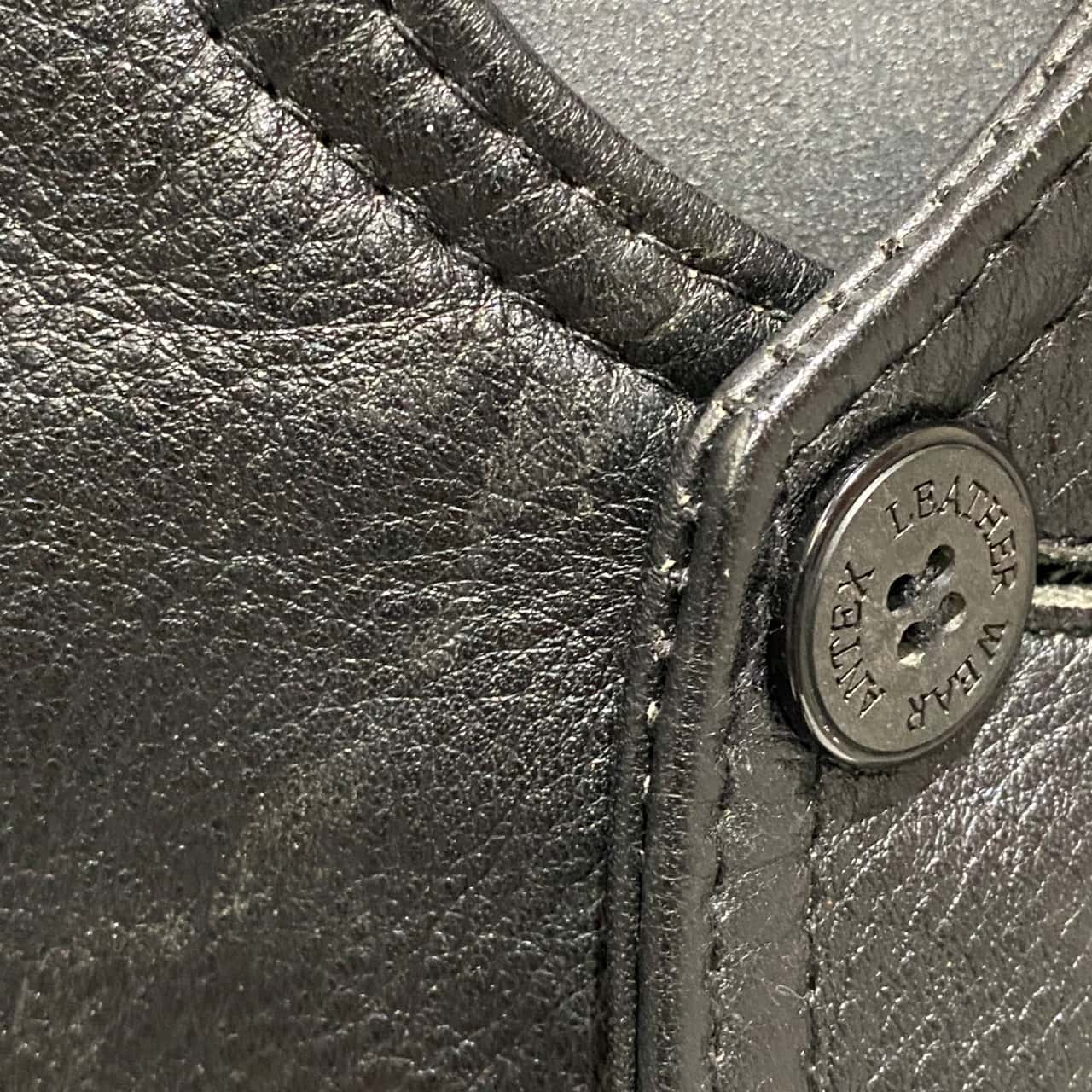 ANTEX BLACK ITALIAN LEATHER VEST Size XL