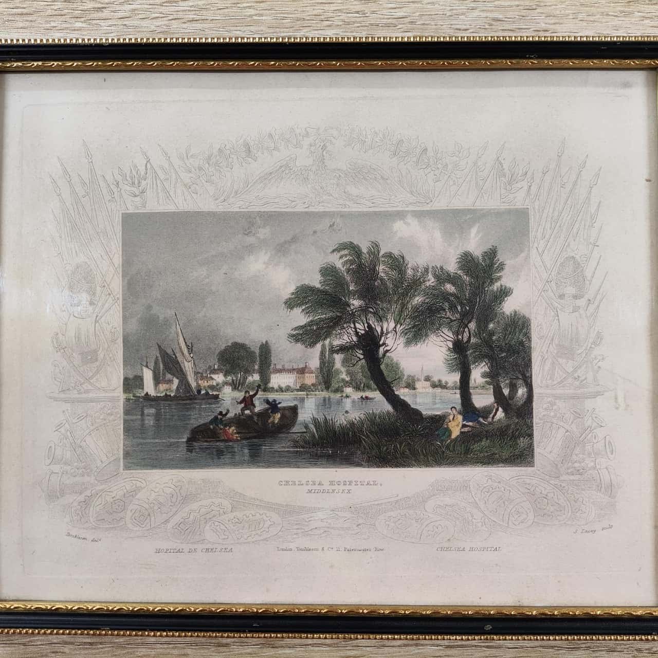 Antique Framed Engraving "Chelsea Hospital, Middlesex" by William ...