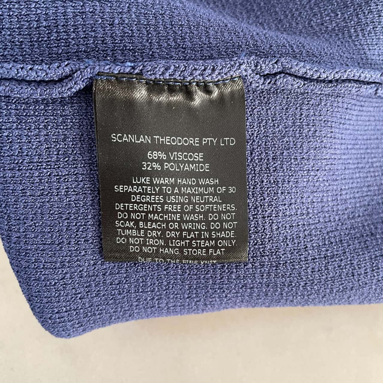 Scanlan Theodore Womens Size L Crepe Knit Scoop Neck Dress Blue NEW ...