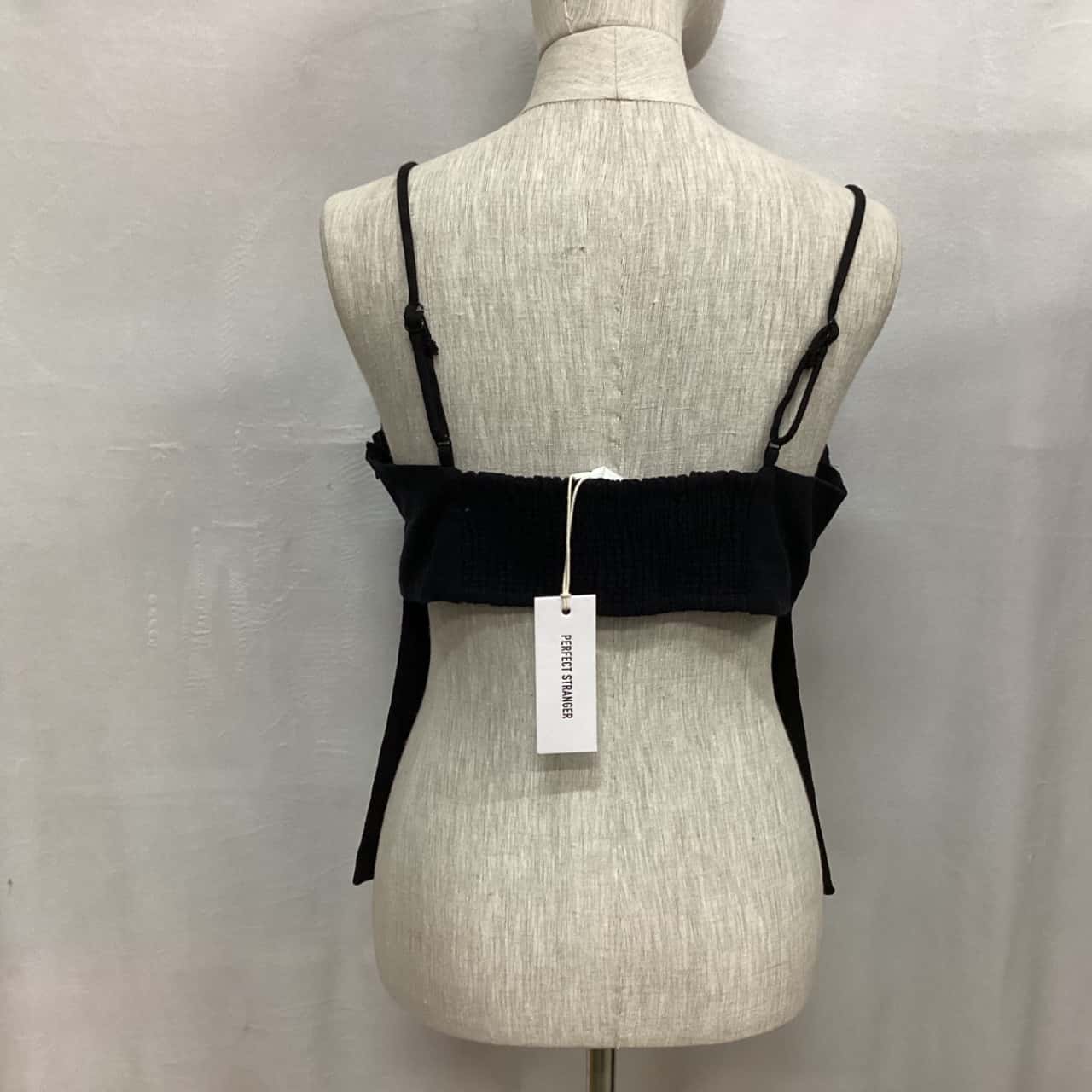 Perfect Stranger Womens Size 12 Shoestring Strap Top Black