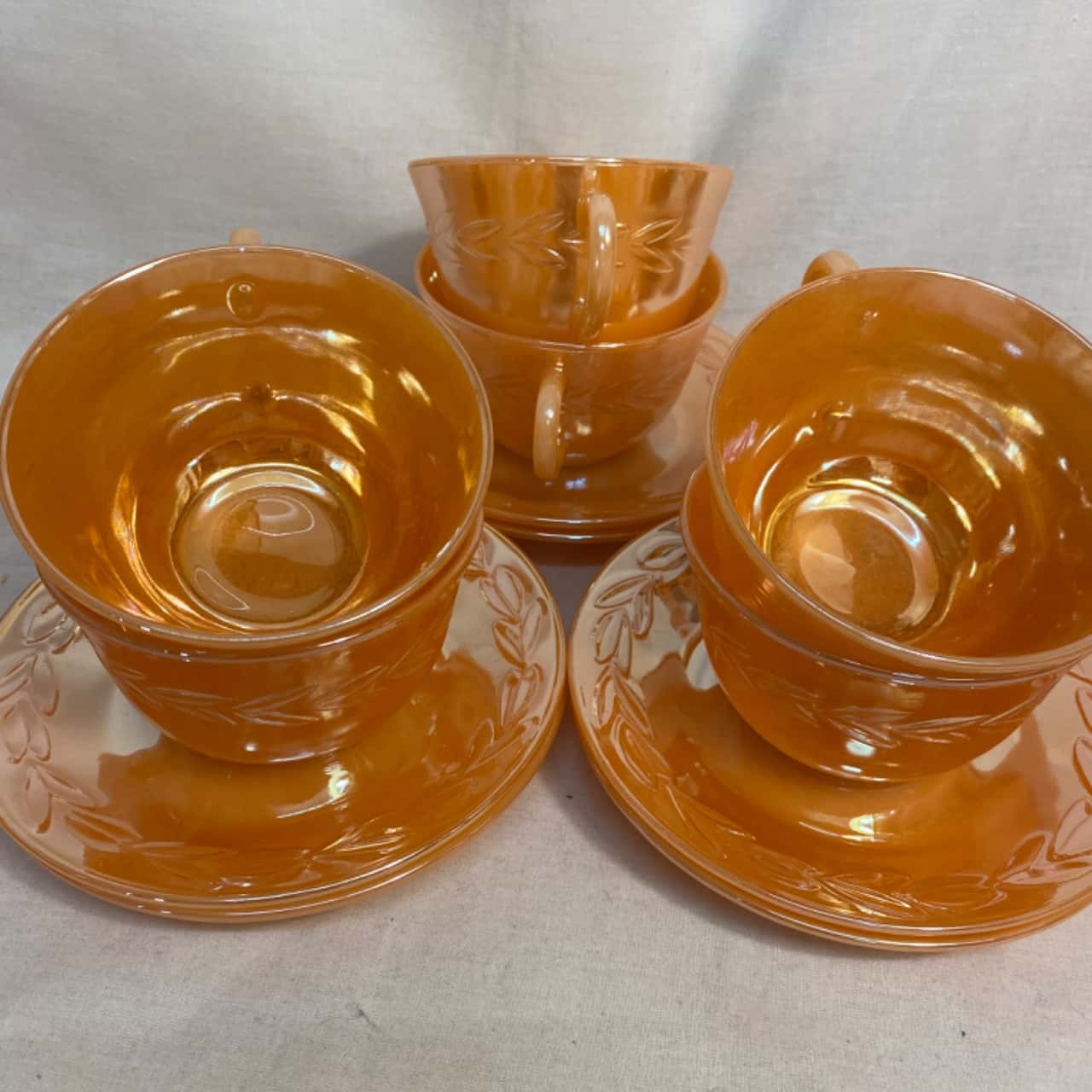 Fire King Ware - Peach Lustre Laurel Leaf