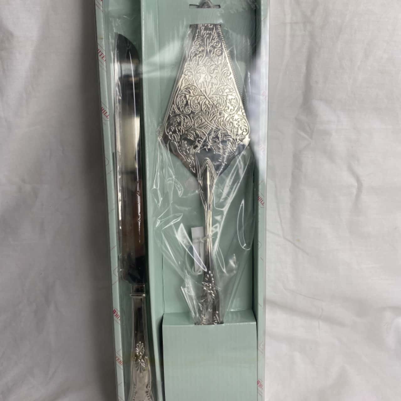 Vintage Inspired Silver Cake Serving Set