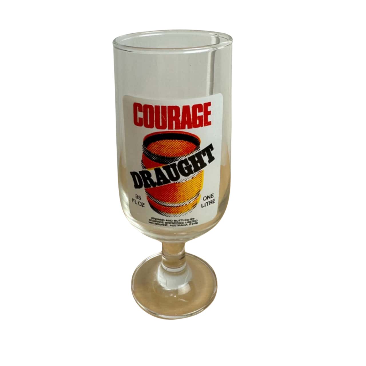 Vintage Victorias Courage Draught Stemmed Beer Glass