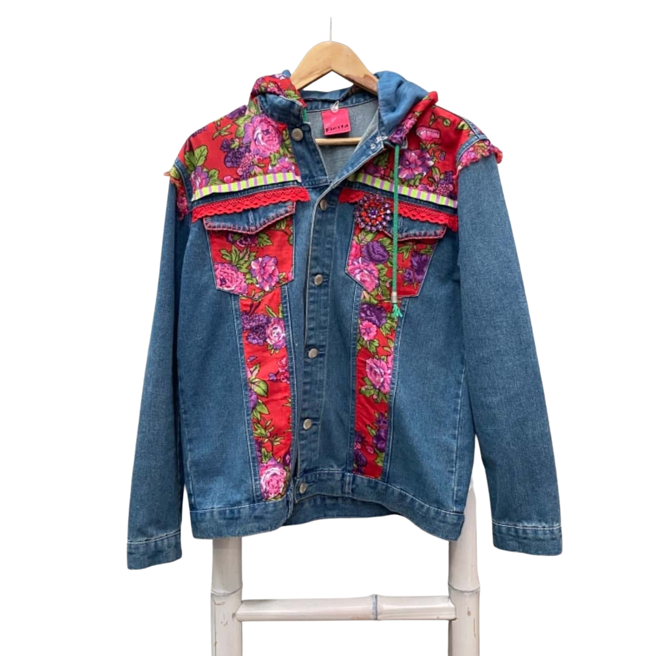 **REDUCED ** Fiesta Womens Size 12 Funky Denim Jacket with Floral ...