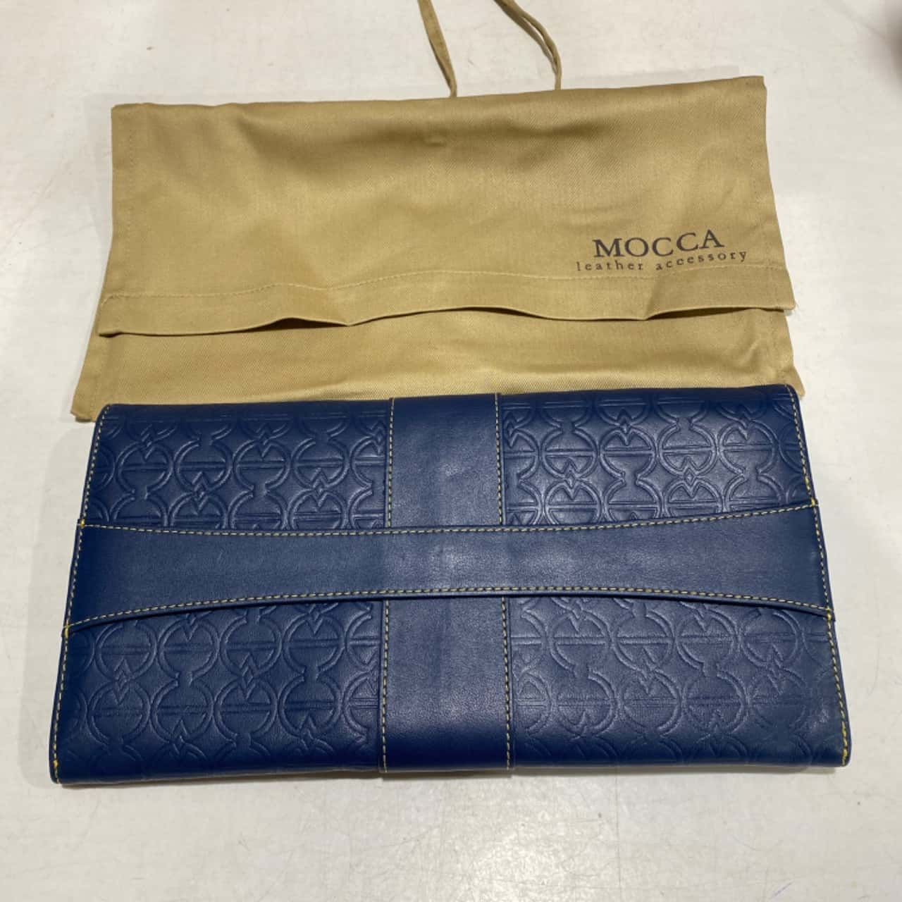 Mocca leather Womens Clutch Blue (s)