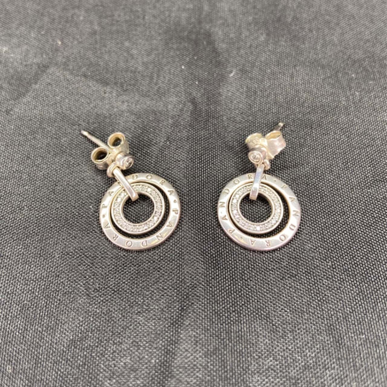 Pandora Womens 925 ALE Double Loop Earrings Silver(s)