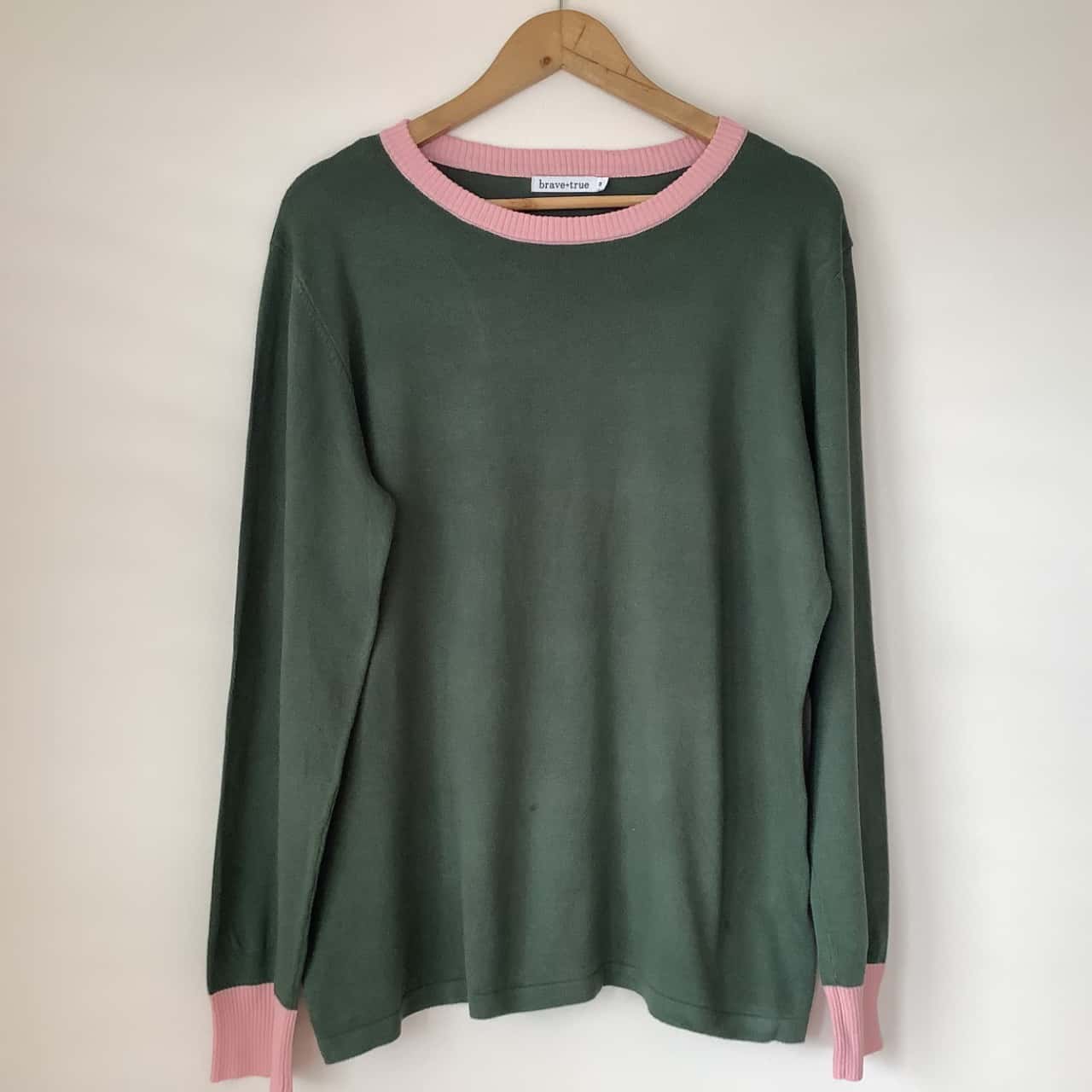 Brave + True Forrest Green + Pink Knit. Size M(s)