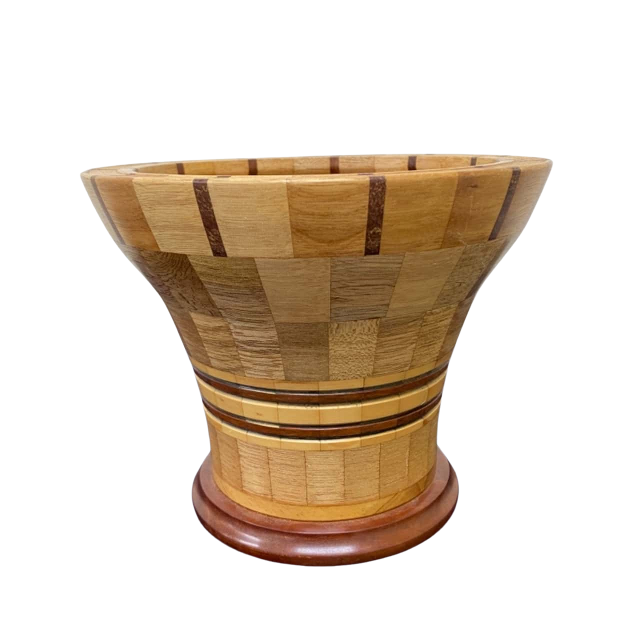 Segmented maranti/pine/jarrah Vase by Eddie Jones(s)