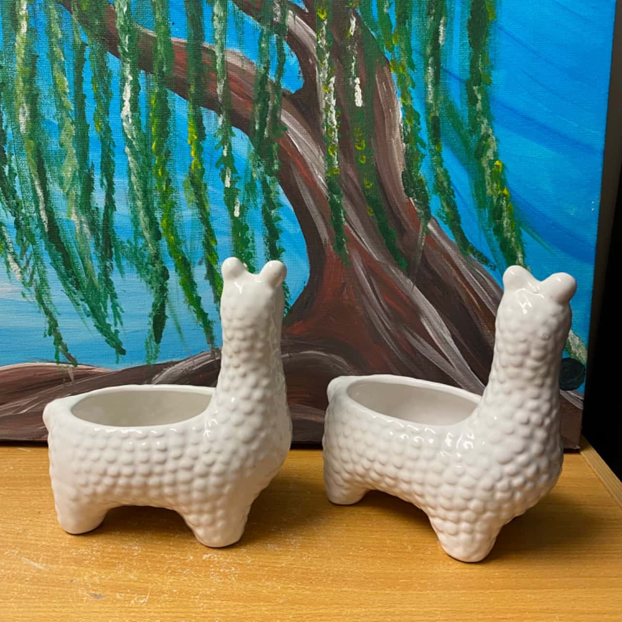 Set of 2 ceramic Alpacas (s)